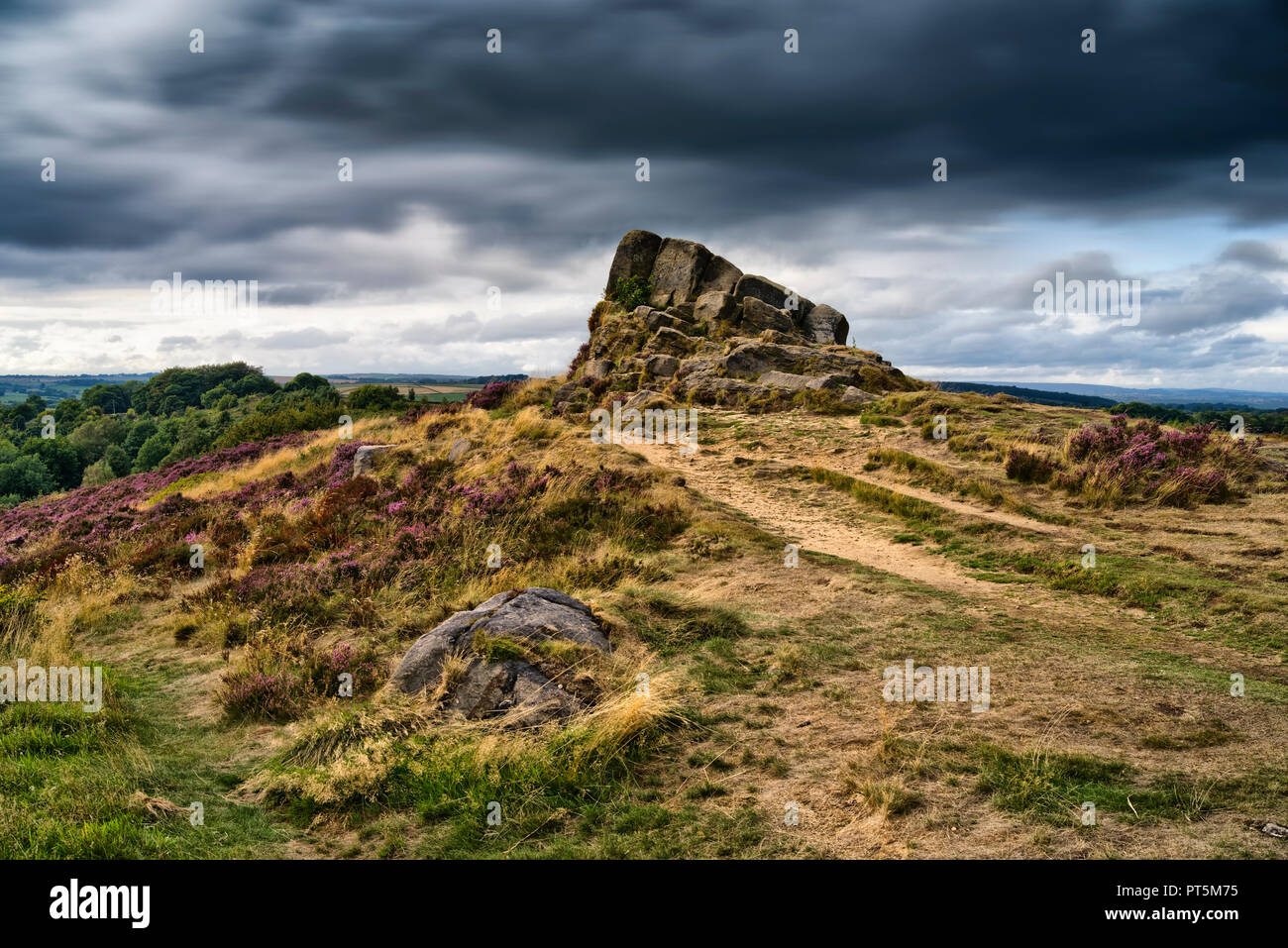 Ashover Stone and moving clouds, the Peak District, England (2 Stock ...