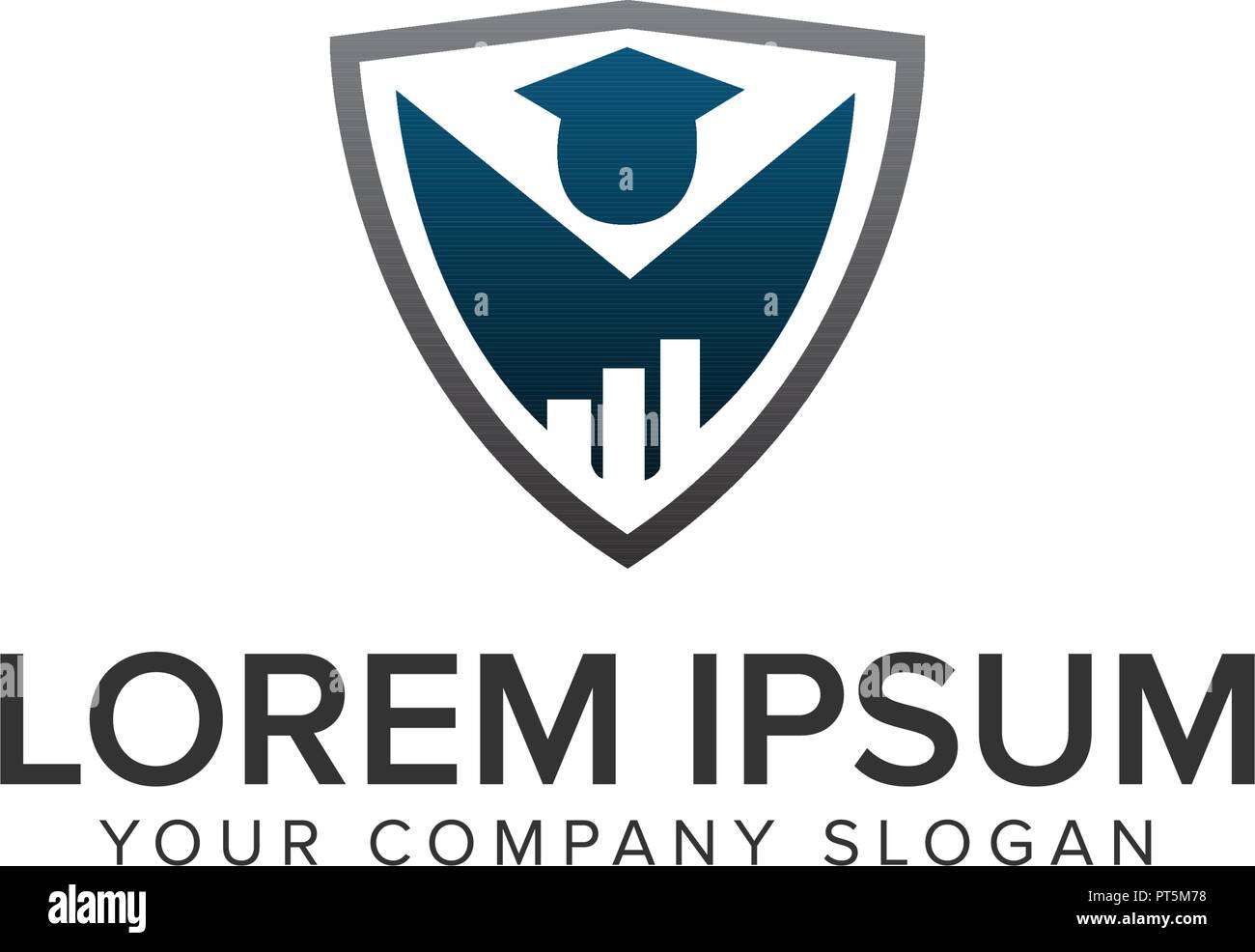 education people shield logo design concept template Stock Vector Image ...