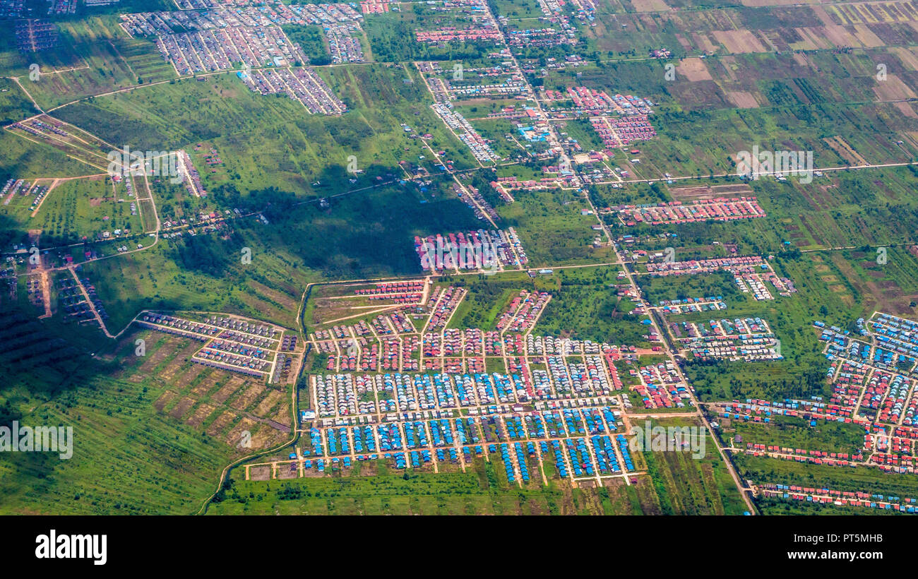 aerial picture of new residential cluster. real estate and property ...