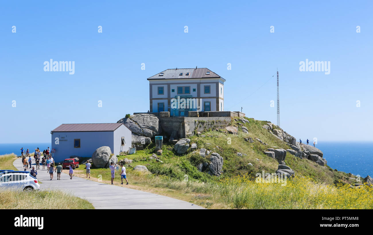 Lighthouse at the End of the World at Cape Finisterre in Galicia, Spain ...