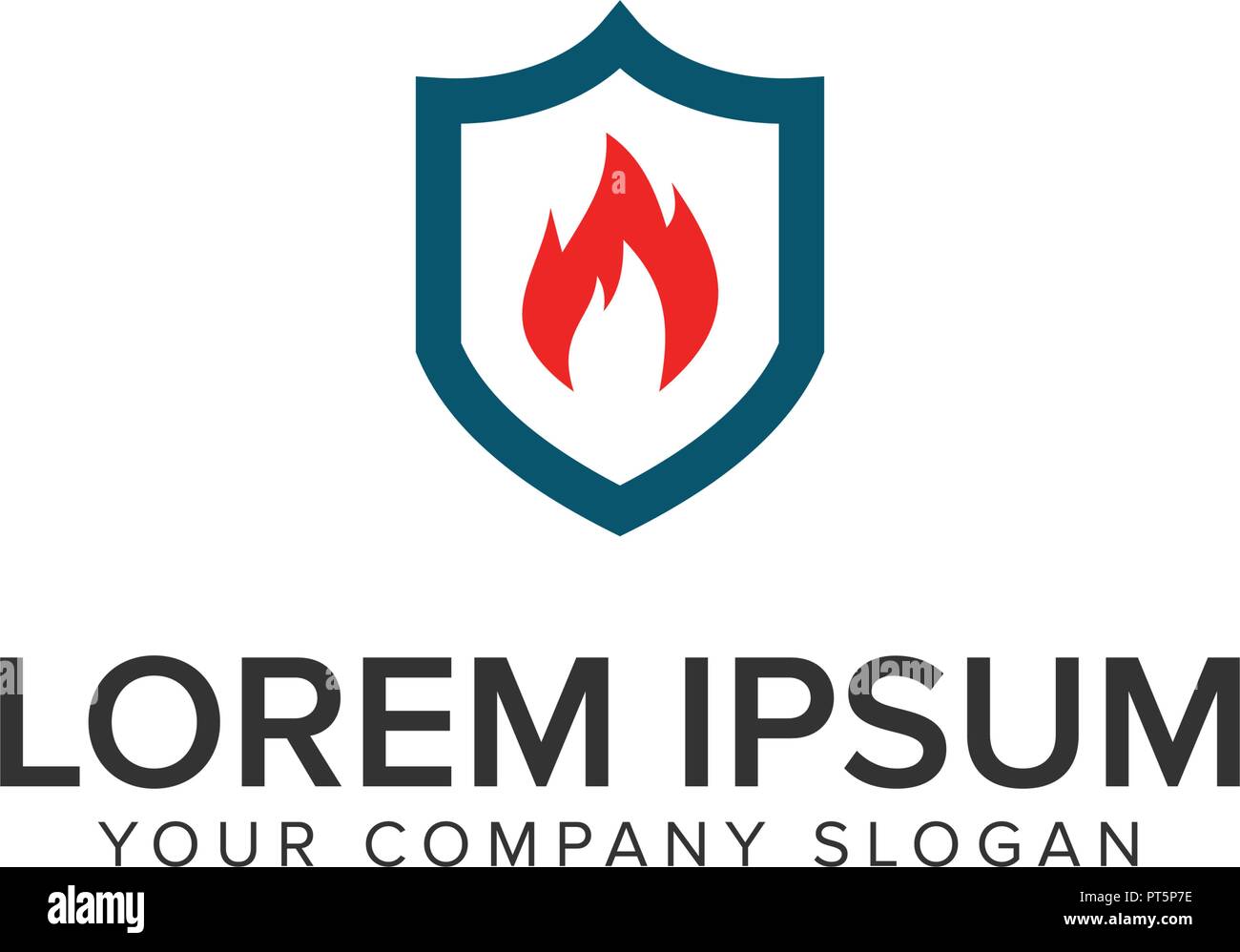 shield fire logo design concept template Stock Vector Image & Art - Alamy