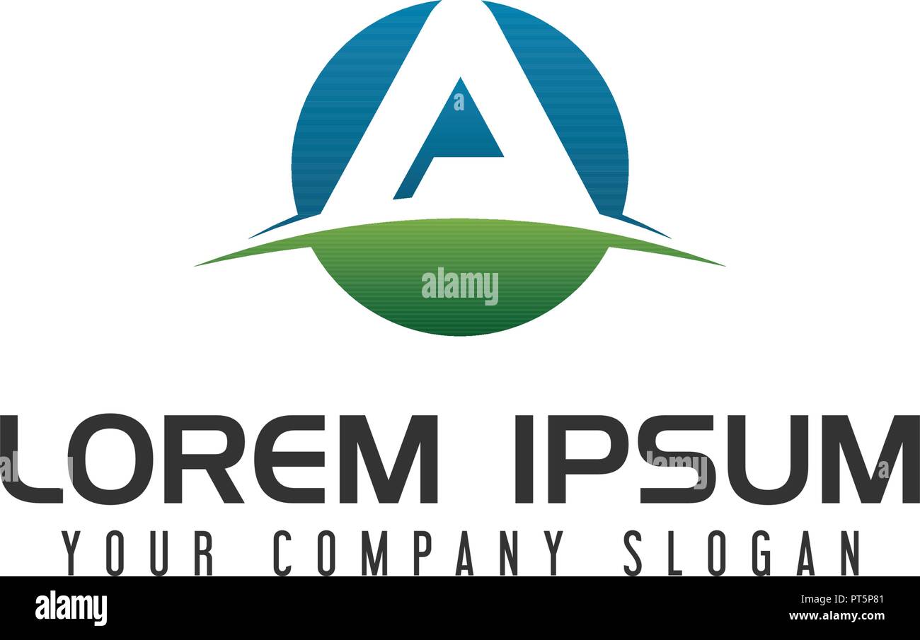 letter A circle logo design concept template Stock Vector Image & Art ...