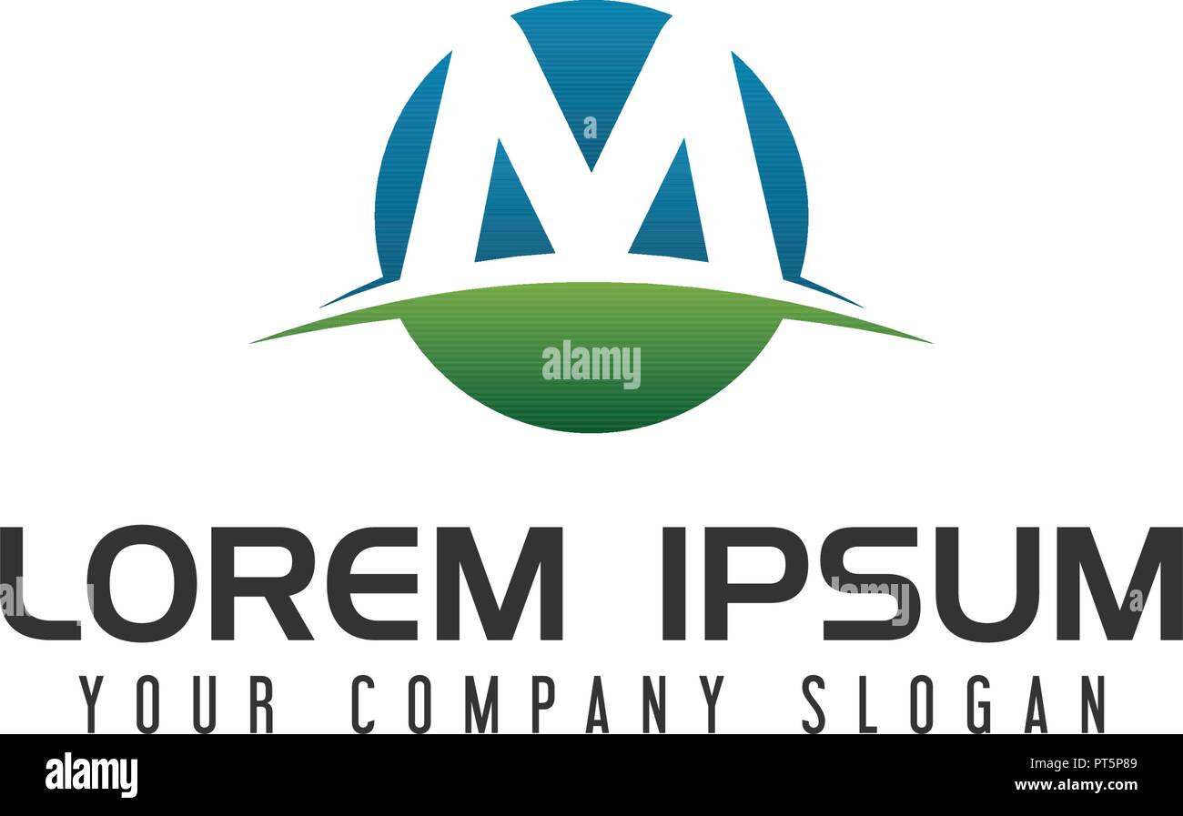 letter M circle logo design concept template Stock Vector Image & Art ...