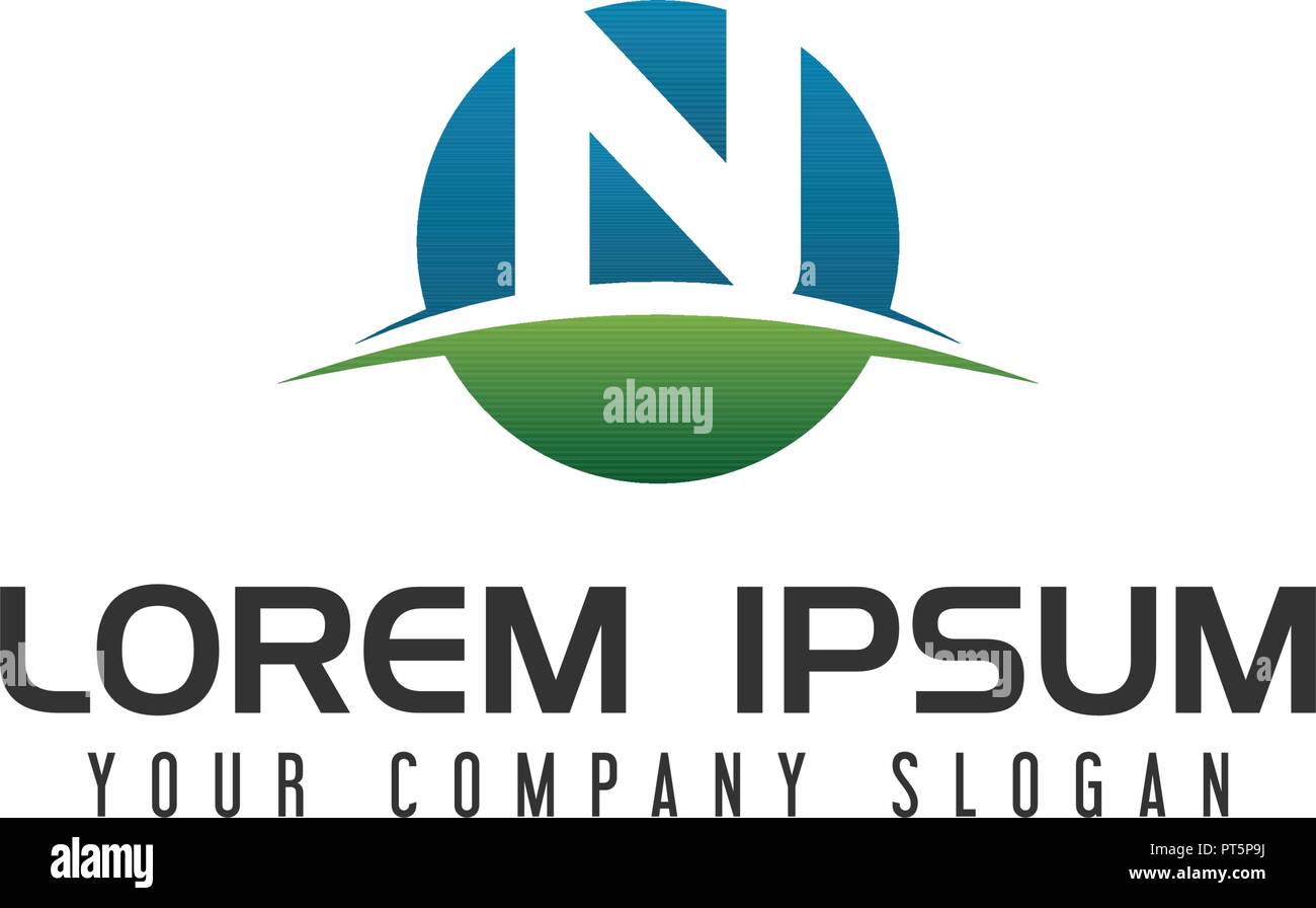 letter N circle logo design concept template Stock Vector Image & Art ...