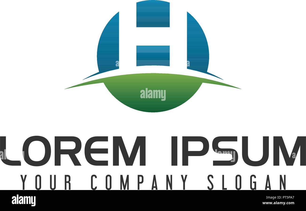 letter H circle logo design concept template Stock Vector Image & Art ...