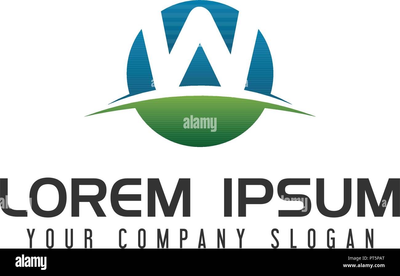 letter W circle logo design concept template Stock Vector Image & Art ...