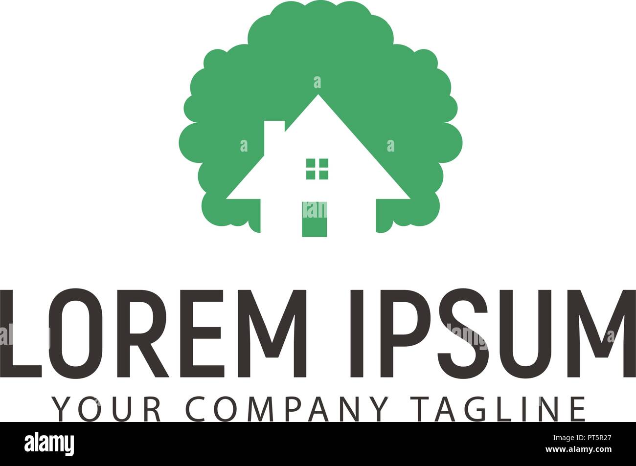 tree homes logo. green house logo design concept template Stock Vector ...