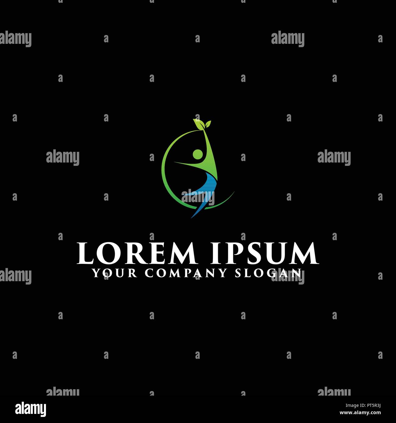 nature people logo. healthy people logo design concept template Stock ...