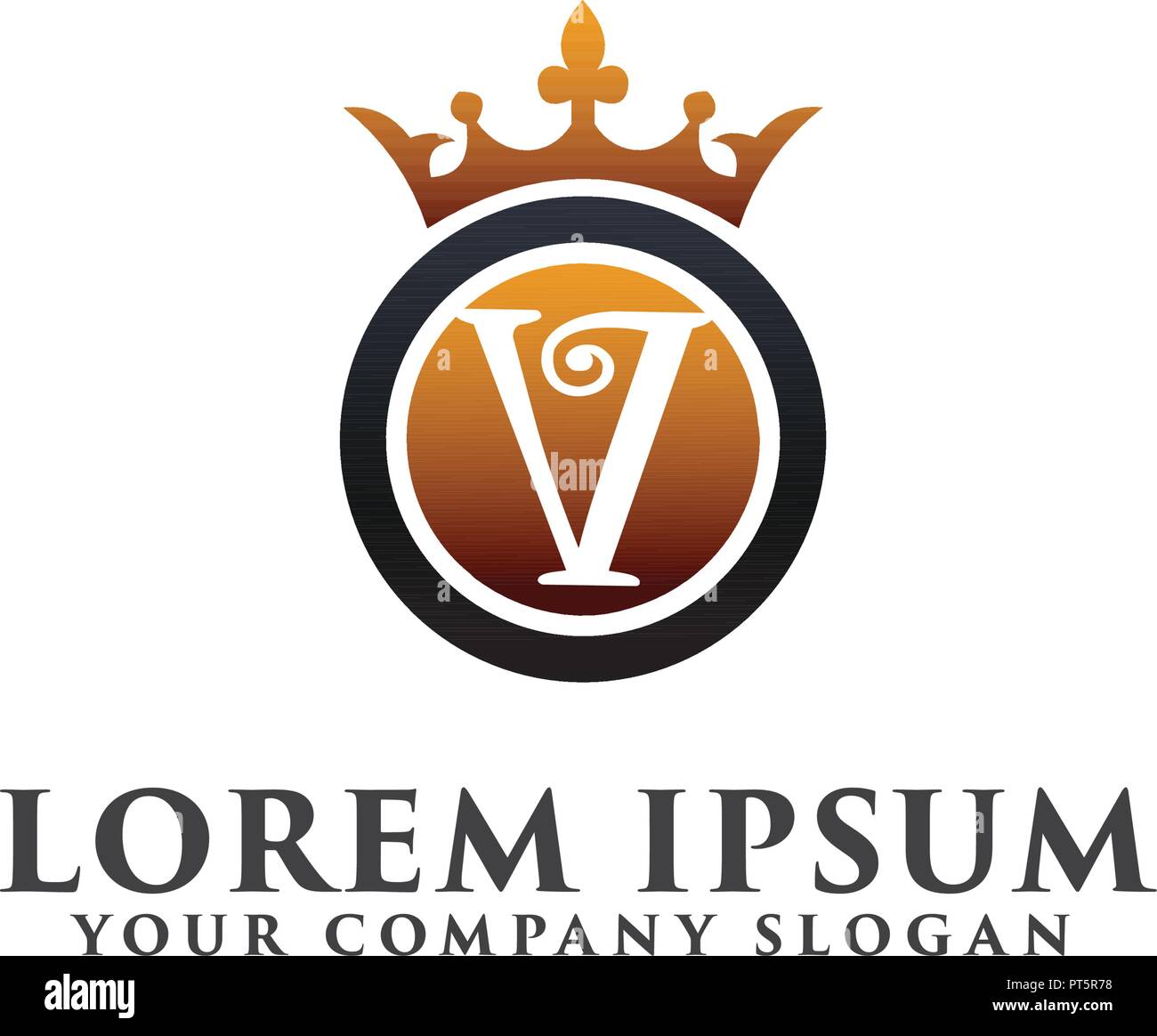 luxury Letter V with crown logo Stock Vector Image & Art - Alamy