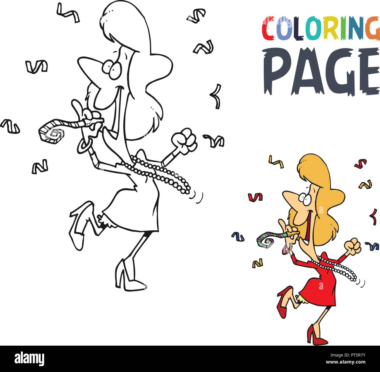 celebrate people cartoon coloring page Stock Vector Image & Art - Alamy