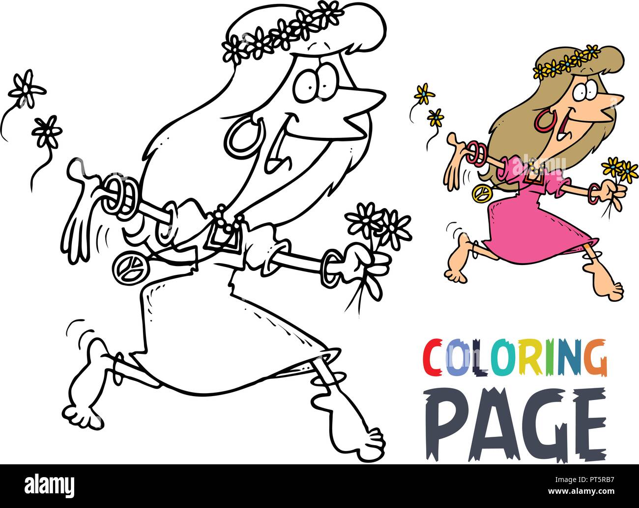 dance women hula hoop cartoon coloring page Stock Vector Image & Art ...