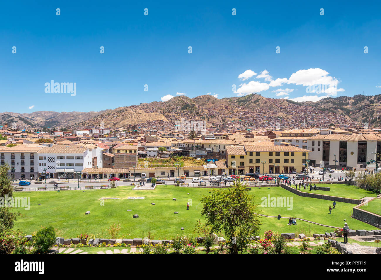 Aerial View of Cusco cityscape from the Qurikancha Temple. (PERU Stock ...