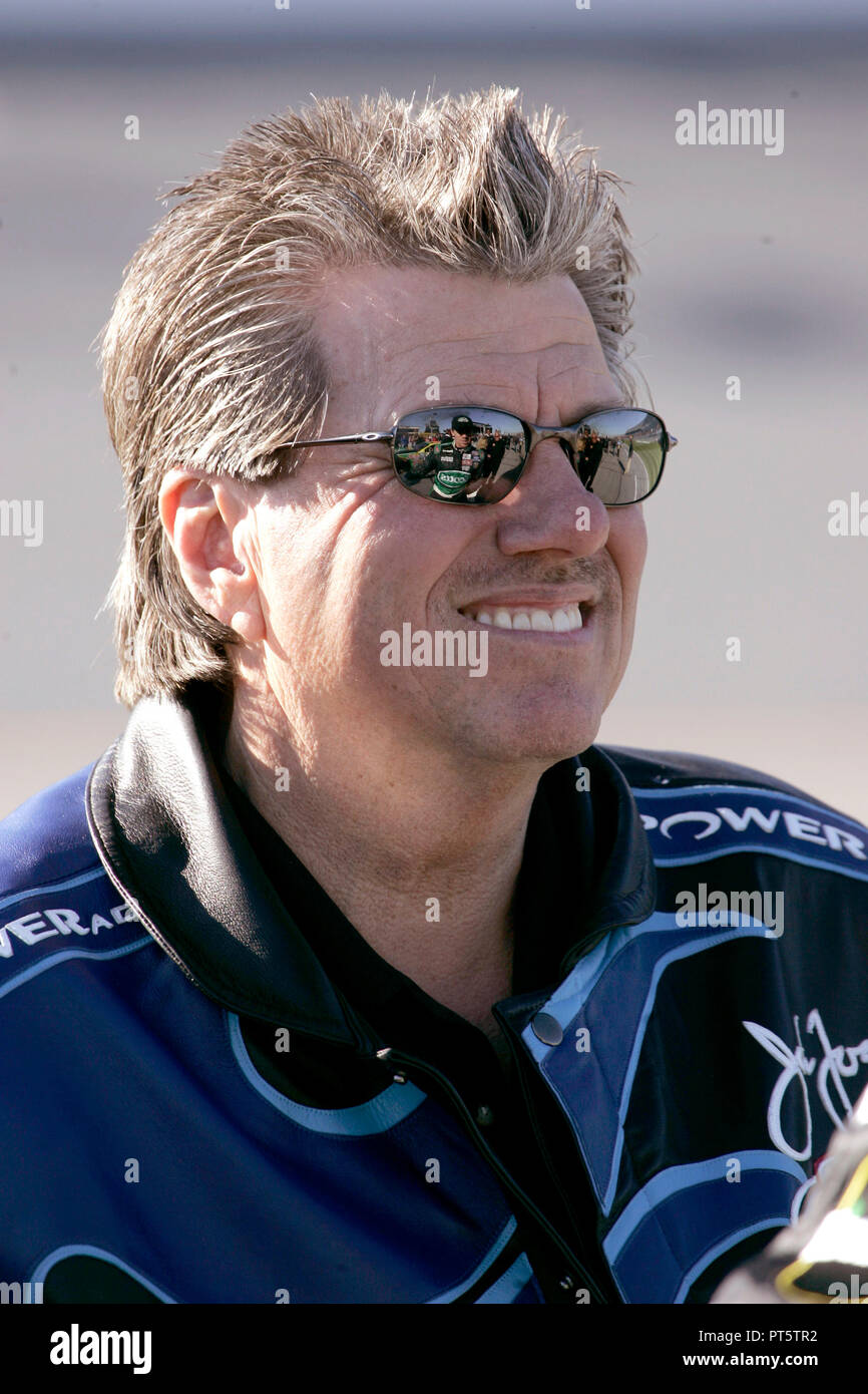 Drag Racing legend John Force watches the NASCAR Busch Orbitz 300 ...