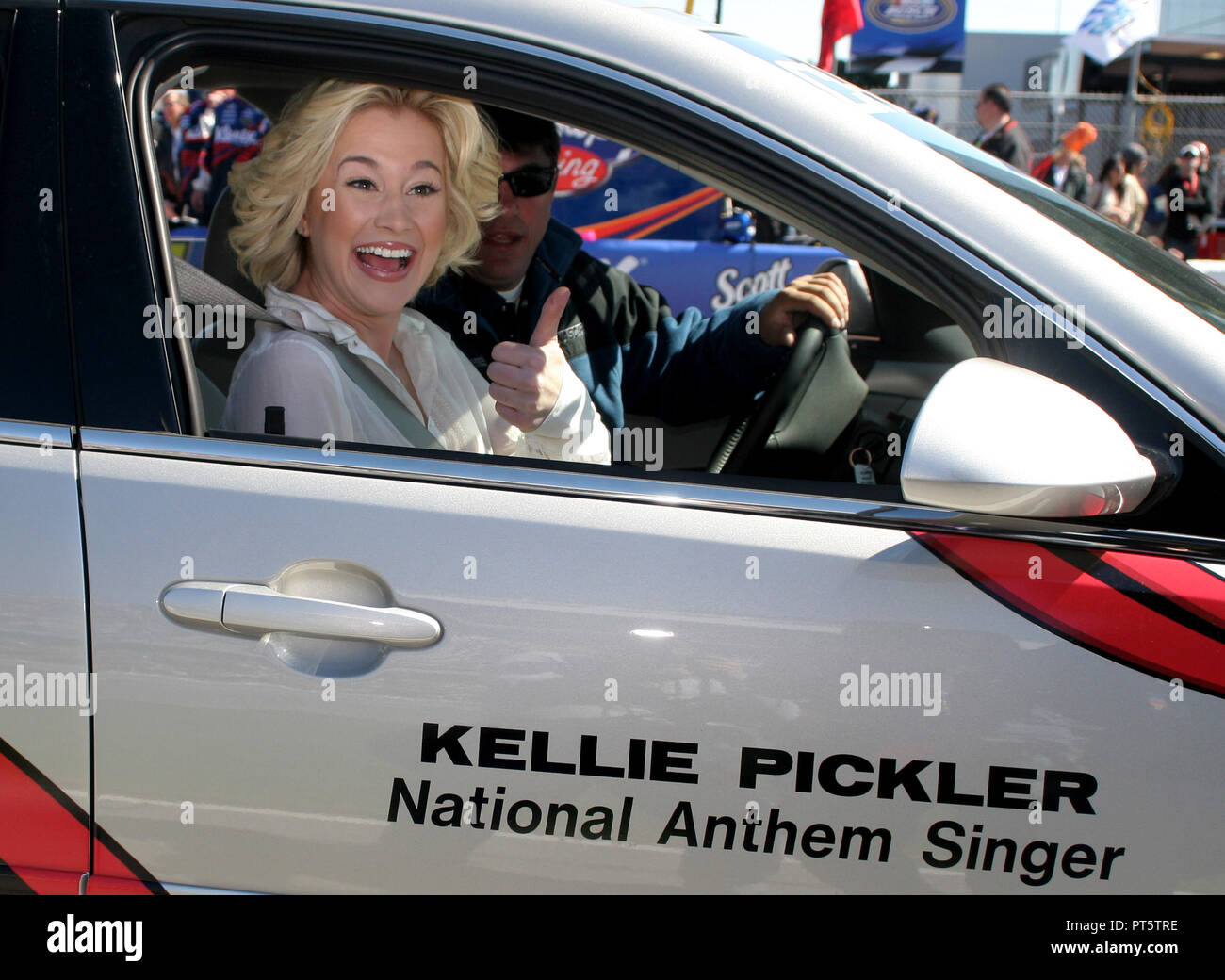 Americon Idol Kellie Pickler sits in the pace car prior to the start of ...