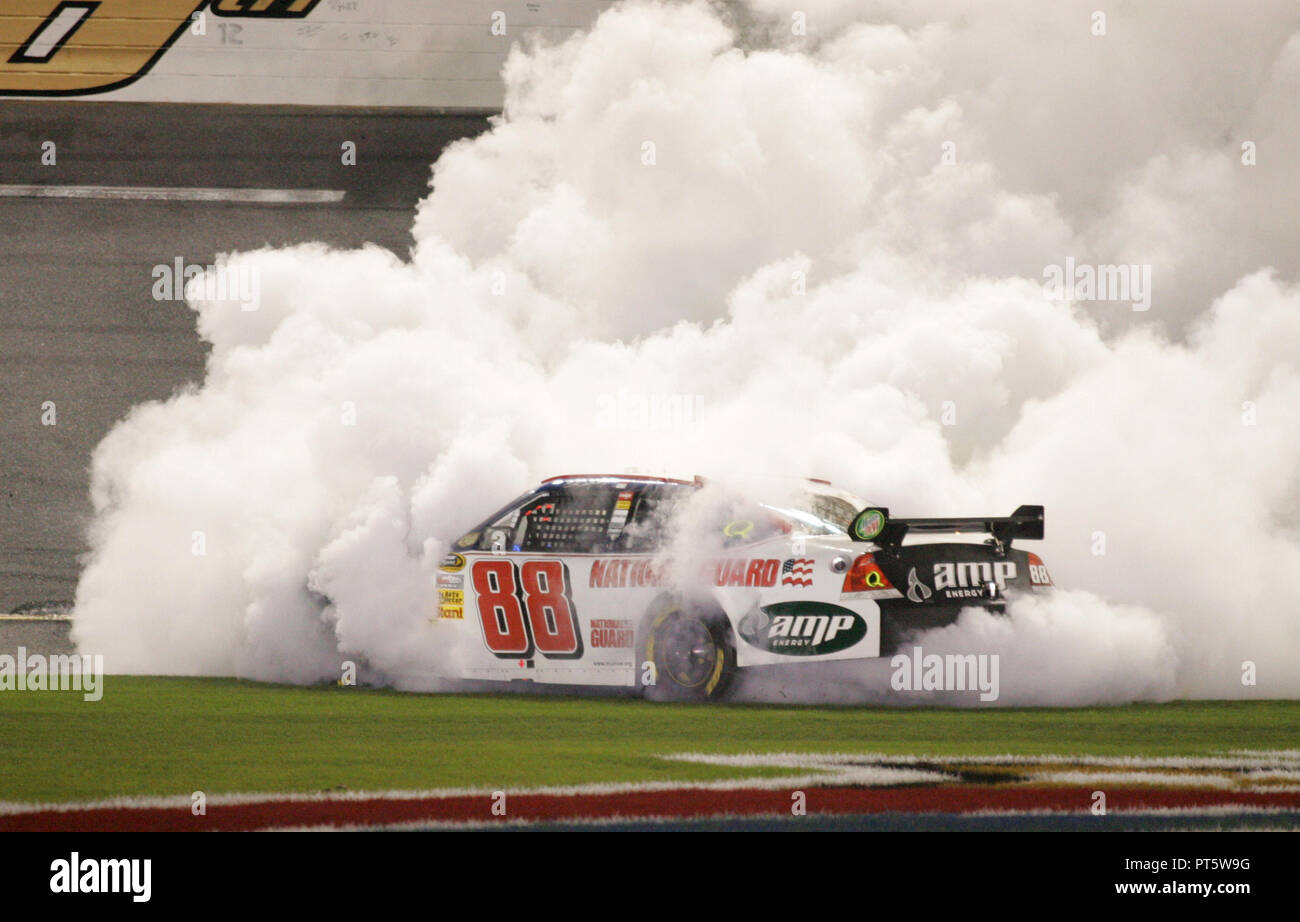 Dale Earnhardt Jr. celebrates winning the NASCAR Budweiser Shootout at ...
