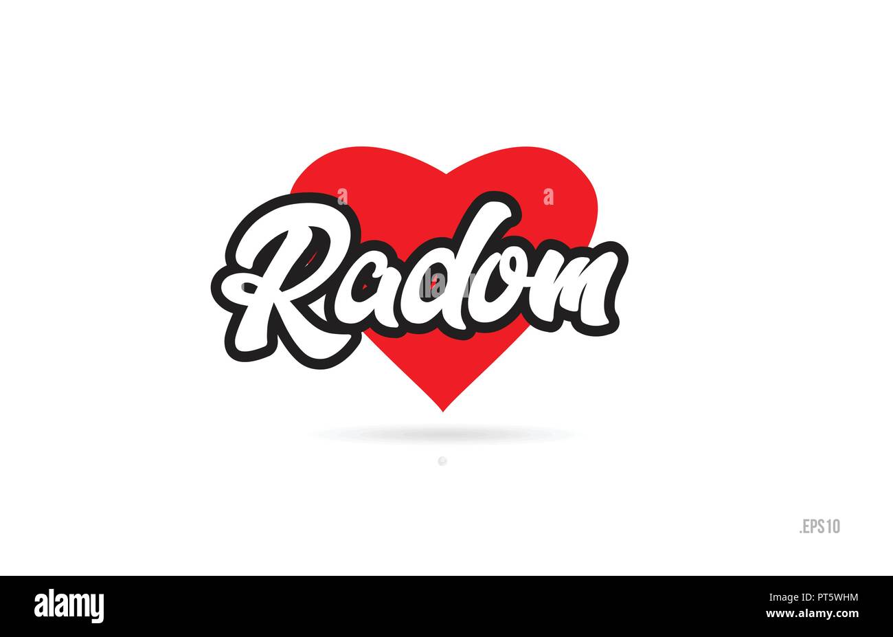 radom city text design with red heart typographic icon design suitable ...