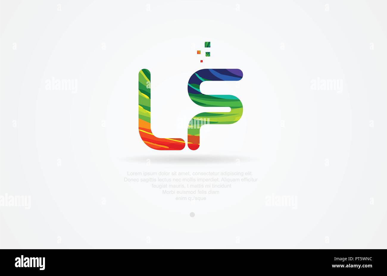 lf l f alphabet letter logo icon combination design with rainbow color ...