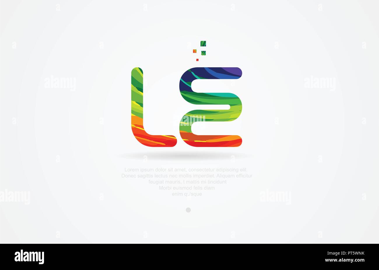 le l e alphabet letter logo icon combination design with rainbow color ...
