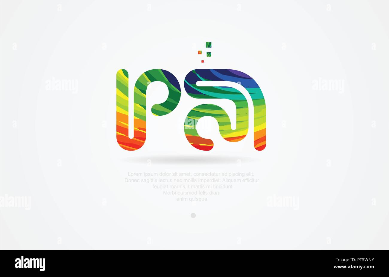 pa p a alphabet letter logo icon combination design with rainbow color ...