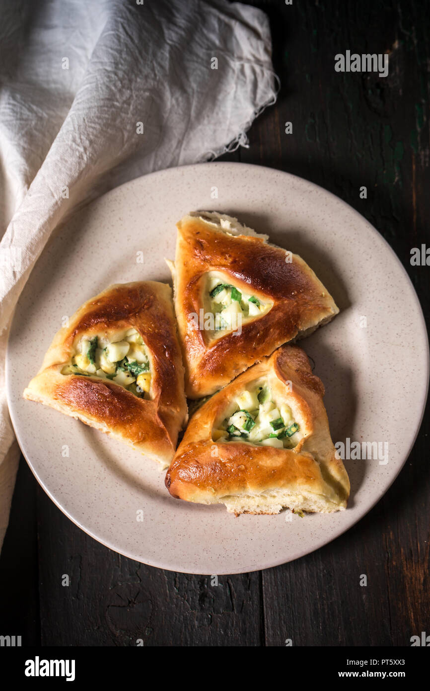 triangle pie, top view Stock Photo - Alamy