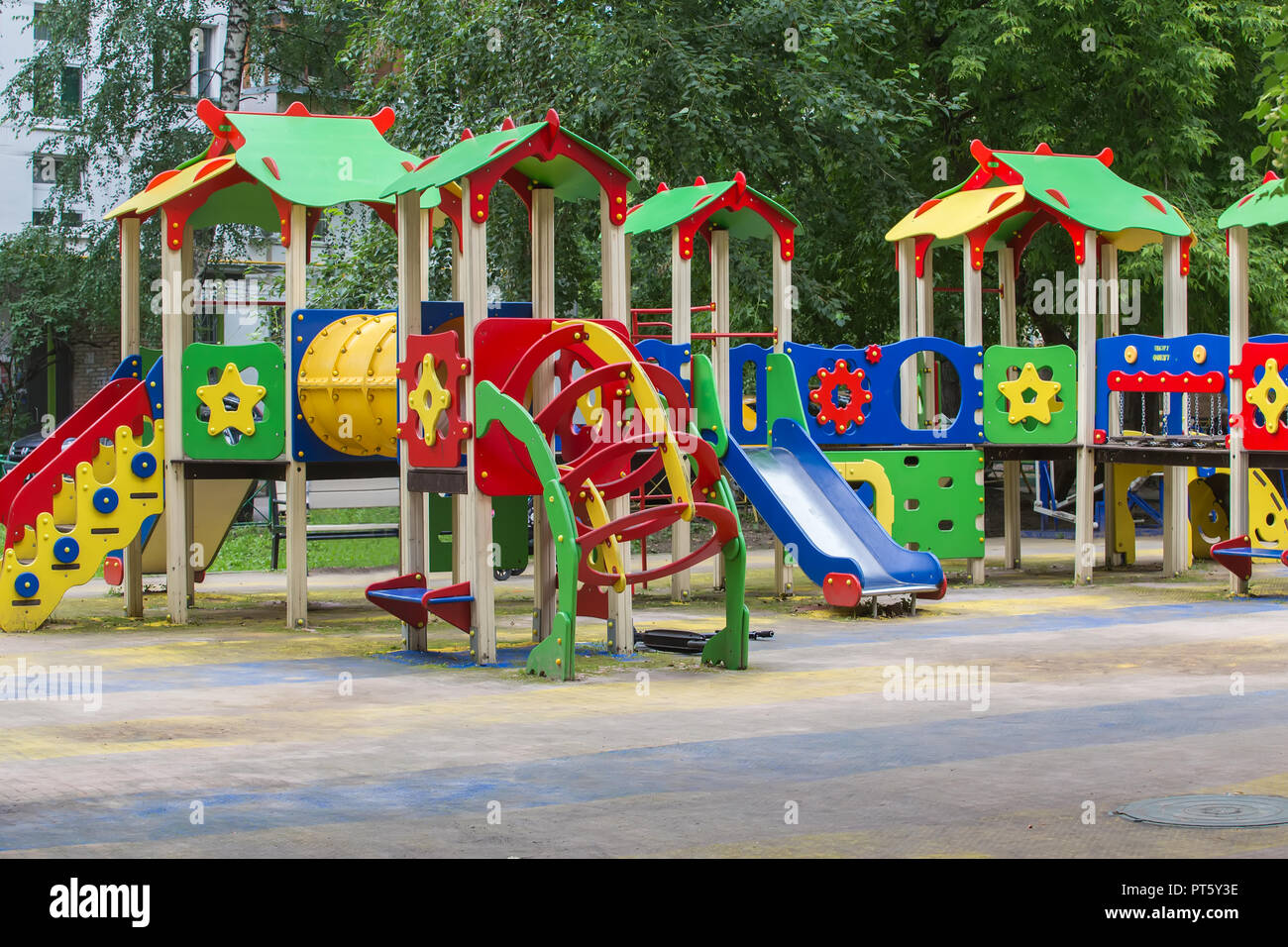 Children's playground bright multicolored Stock Photo - Alamy