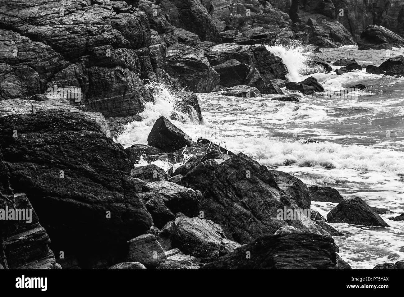 Rugged coastal views in rough windy weather Stock Photo - Alamy