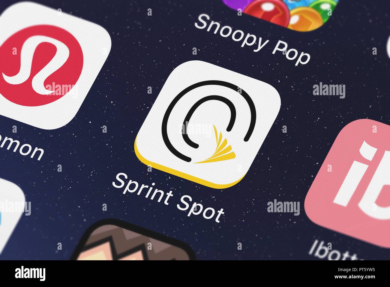 London, United Kingdom - October 06, 2018: Close-up shot of the Sprint ...