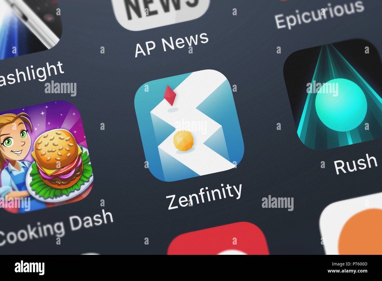 London, United Kingdom - October 06, 2018: Close-up shot of Ketchapp's ...