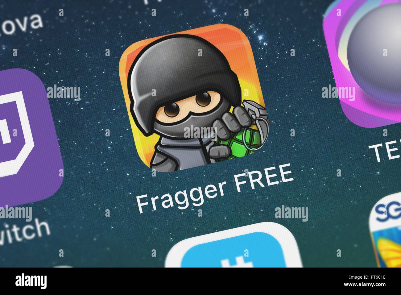 London, United Kingdom - October 06, 2018: Screenshot of the Fragger ...