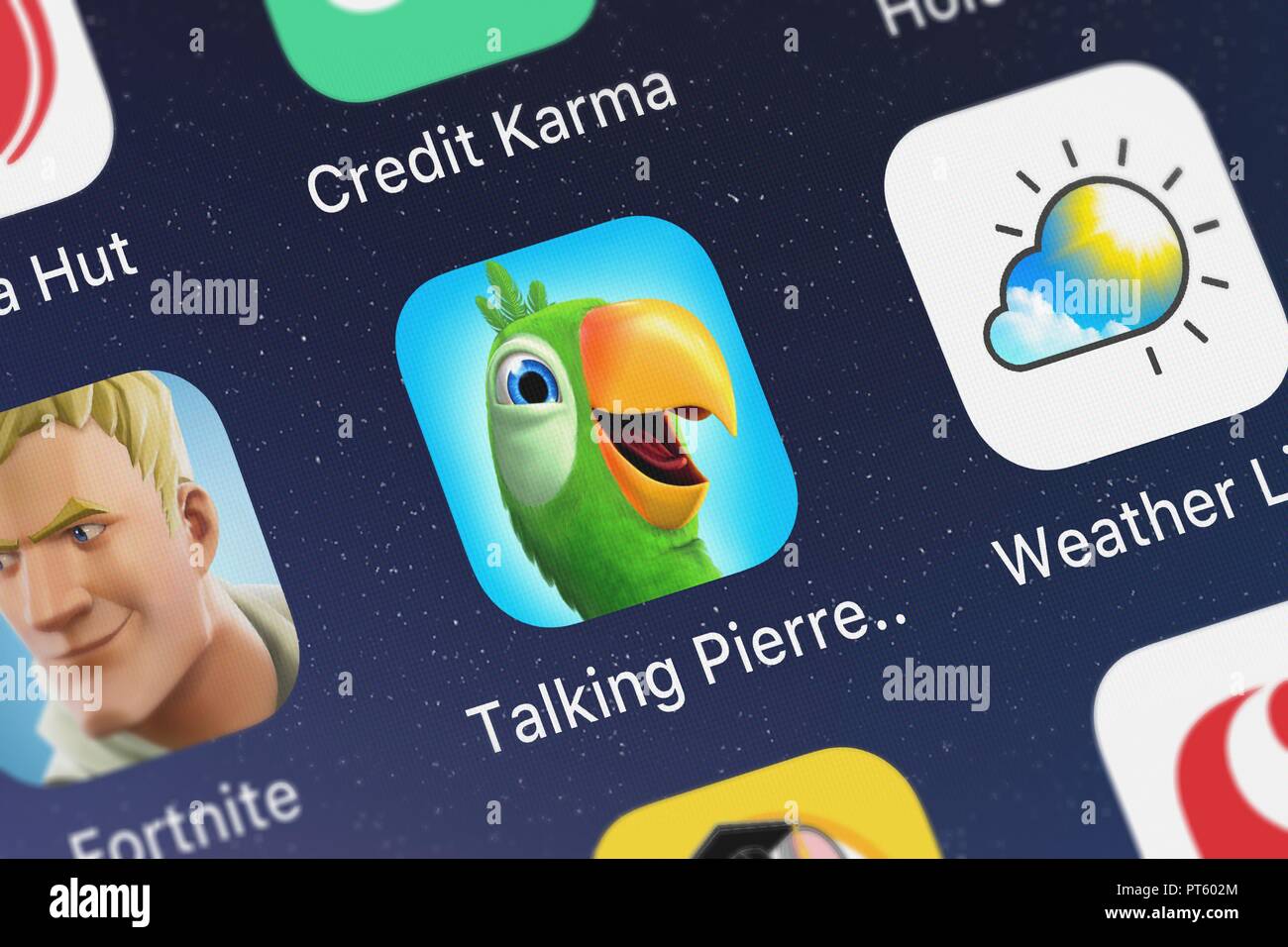 London, United Kingdom - October 06, 2018: Close-up shot of the Talking ...