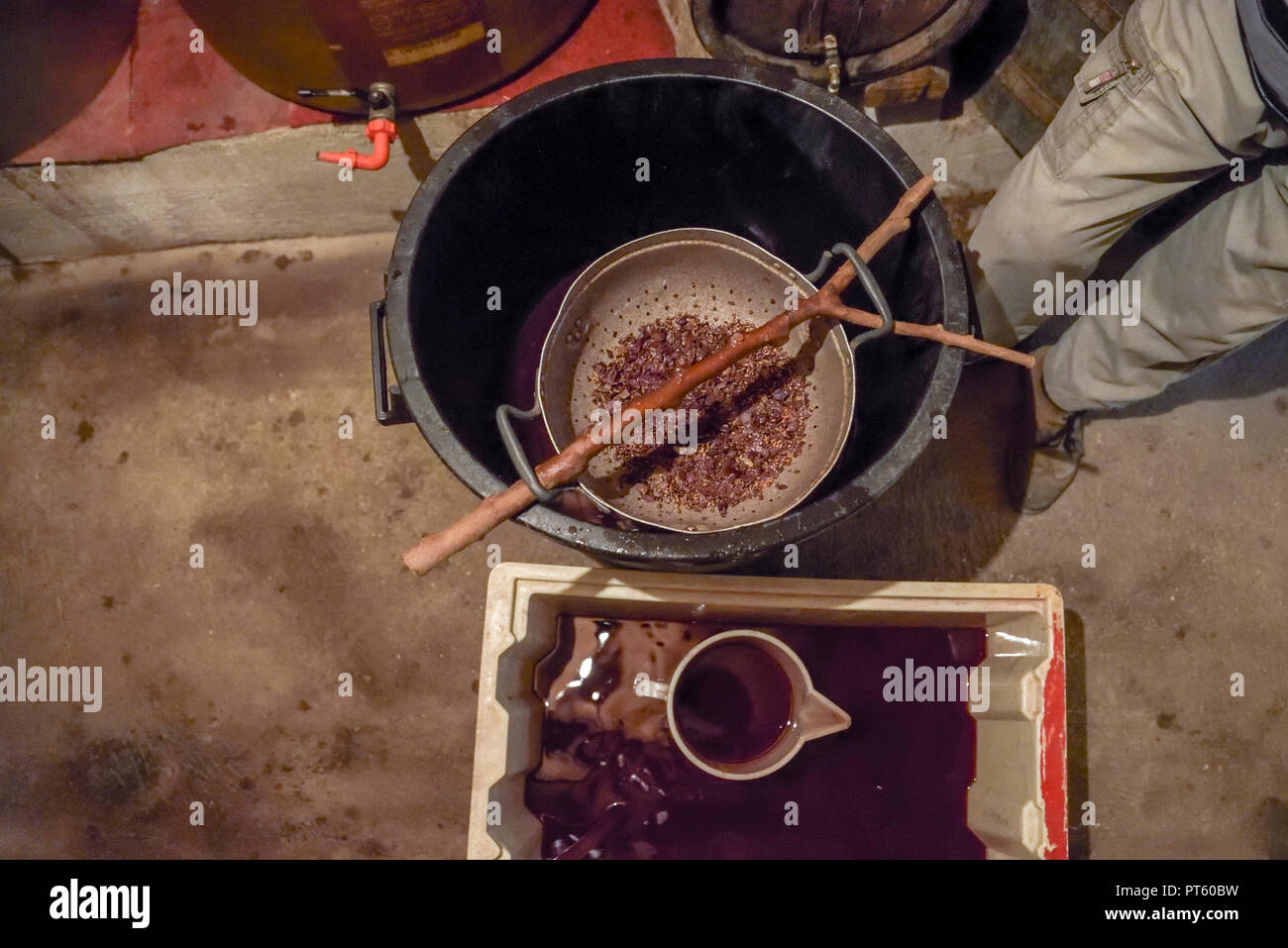 Grape must fermentation squeezing hi-res stock photography and images ...
