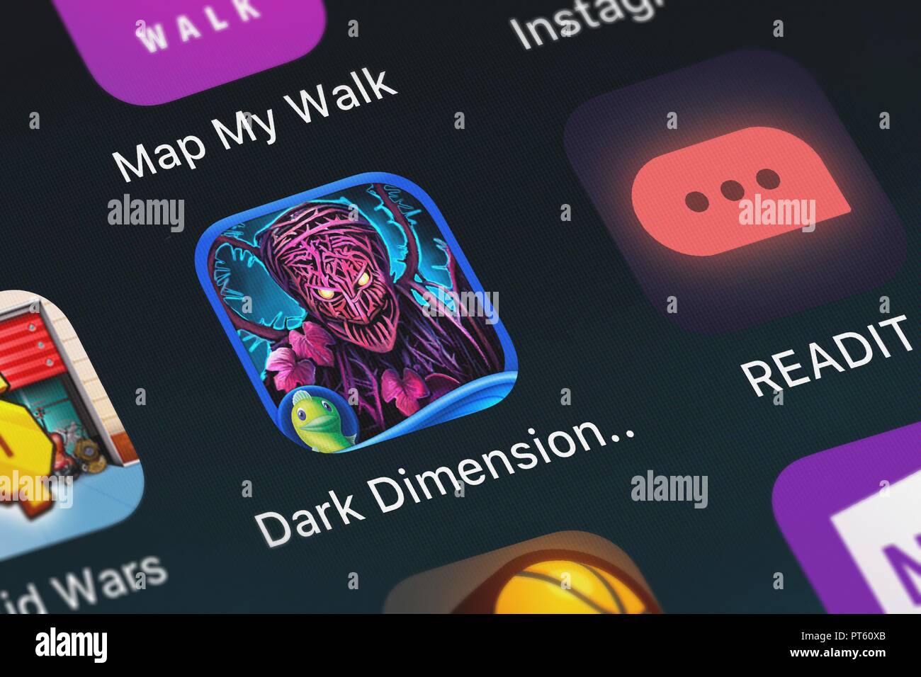 London, United Kingdom - October 06, 2018: Icon of the mobile app Dark Dimensions: Homecoming HD ...