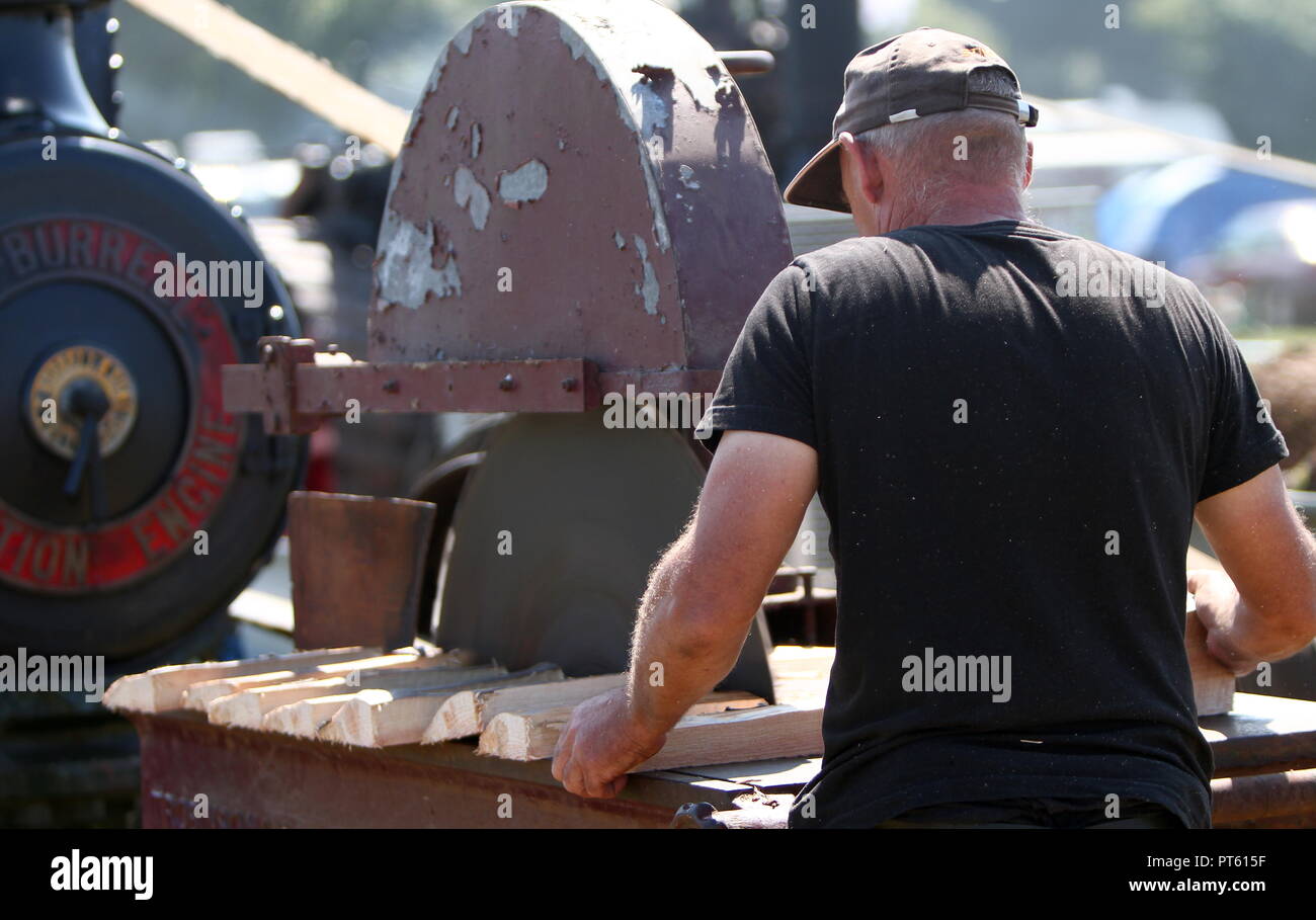 Churston, Devon, England: A rear view, anonymous shot, of a man using a ...