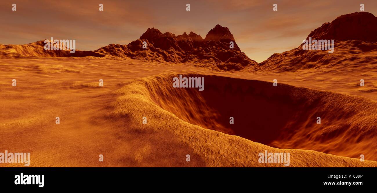 Extremely detailed and realistic high resolution 3D image of a mars ...