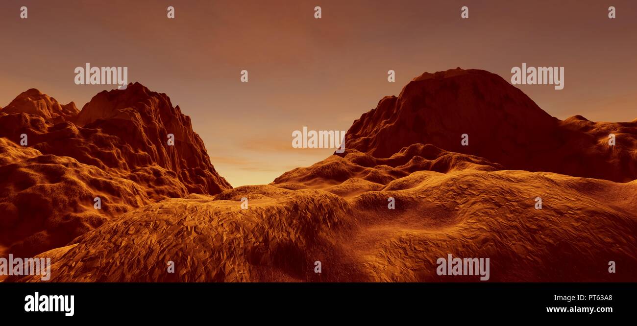 Extremely detailed and realistic high resolution 3D illustration a Mars ...