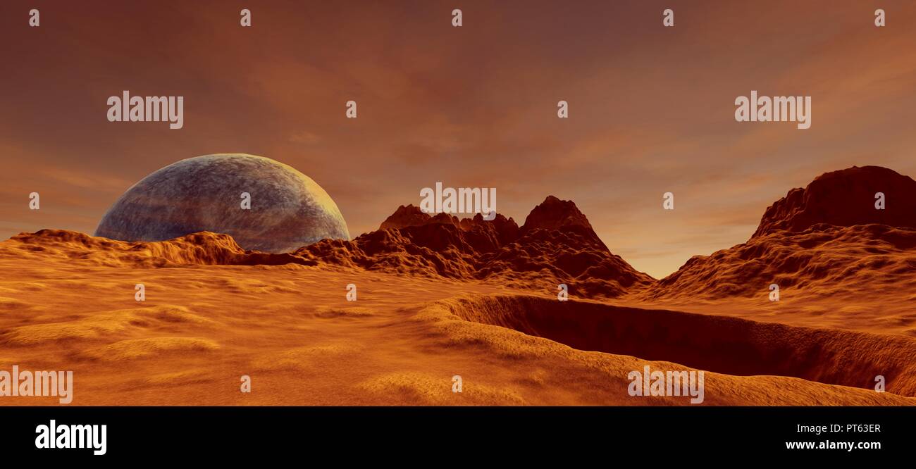 Extremely detailed and realistic high resolution 3D image of a Mars ...
