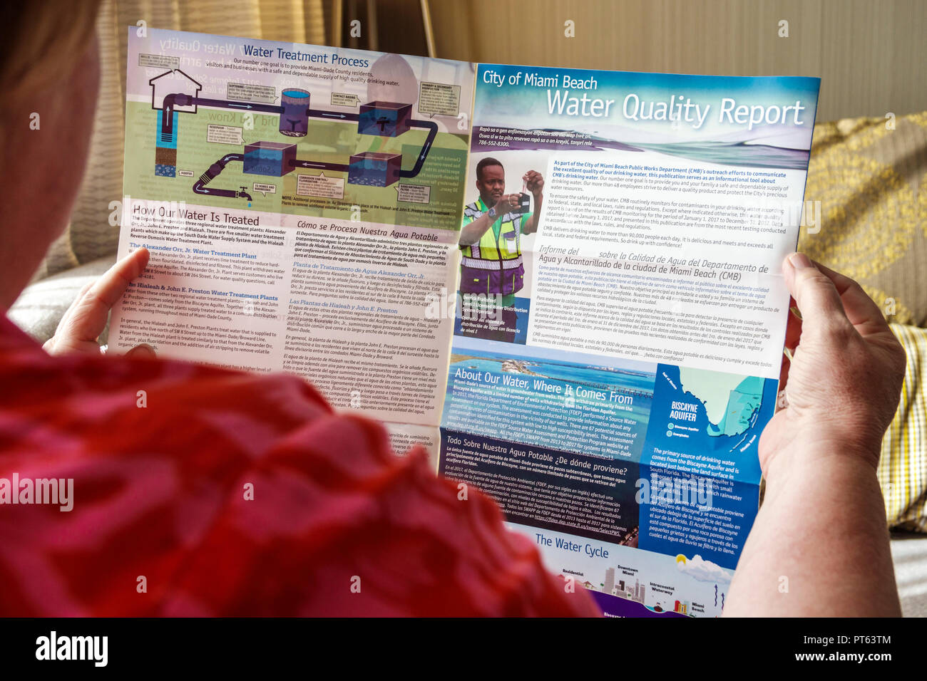 Miami Beach Florida,city water quality report water treatment,woman ...