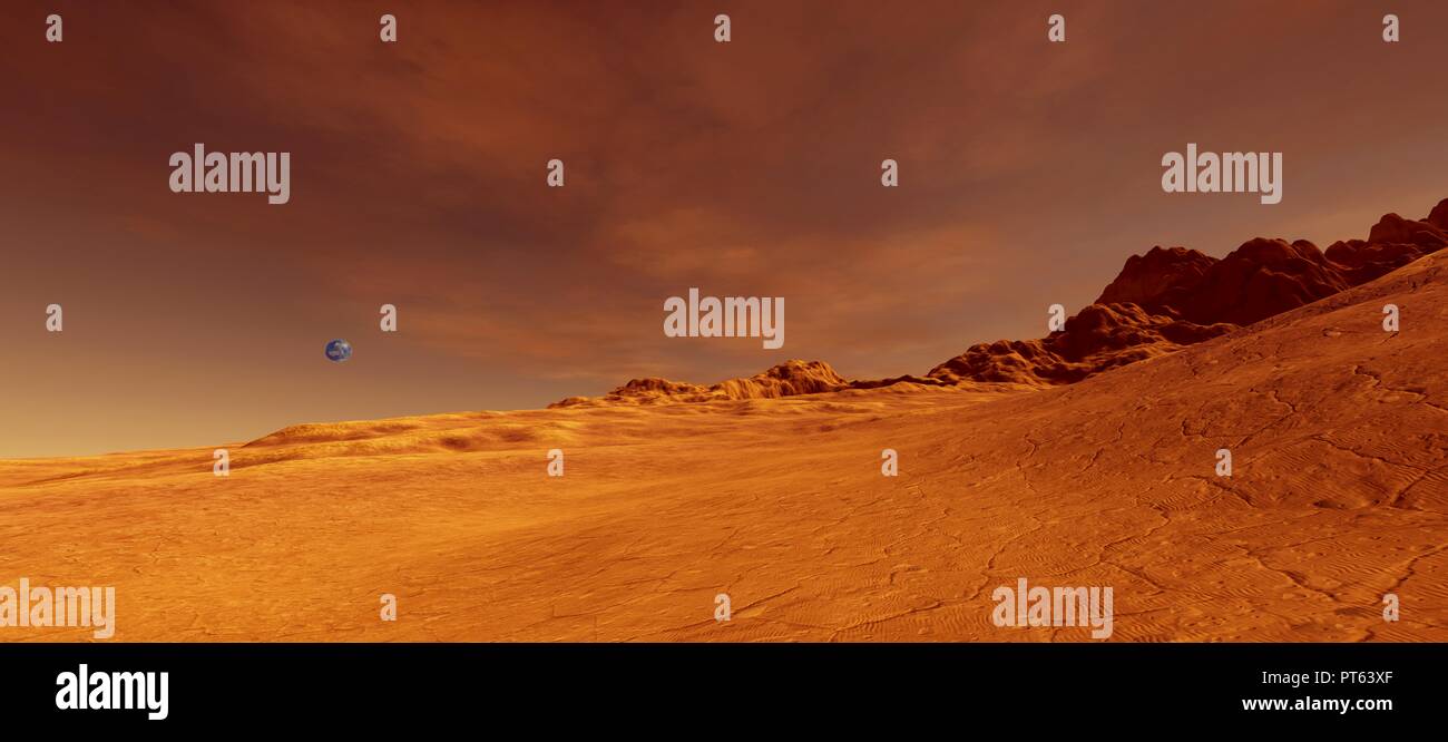 Extremely detailed and realistic high resolution 3d image of Mars like ...