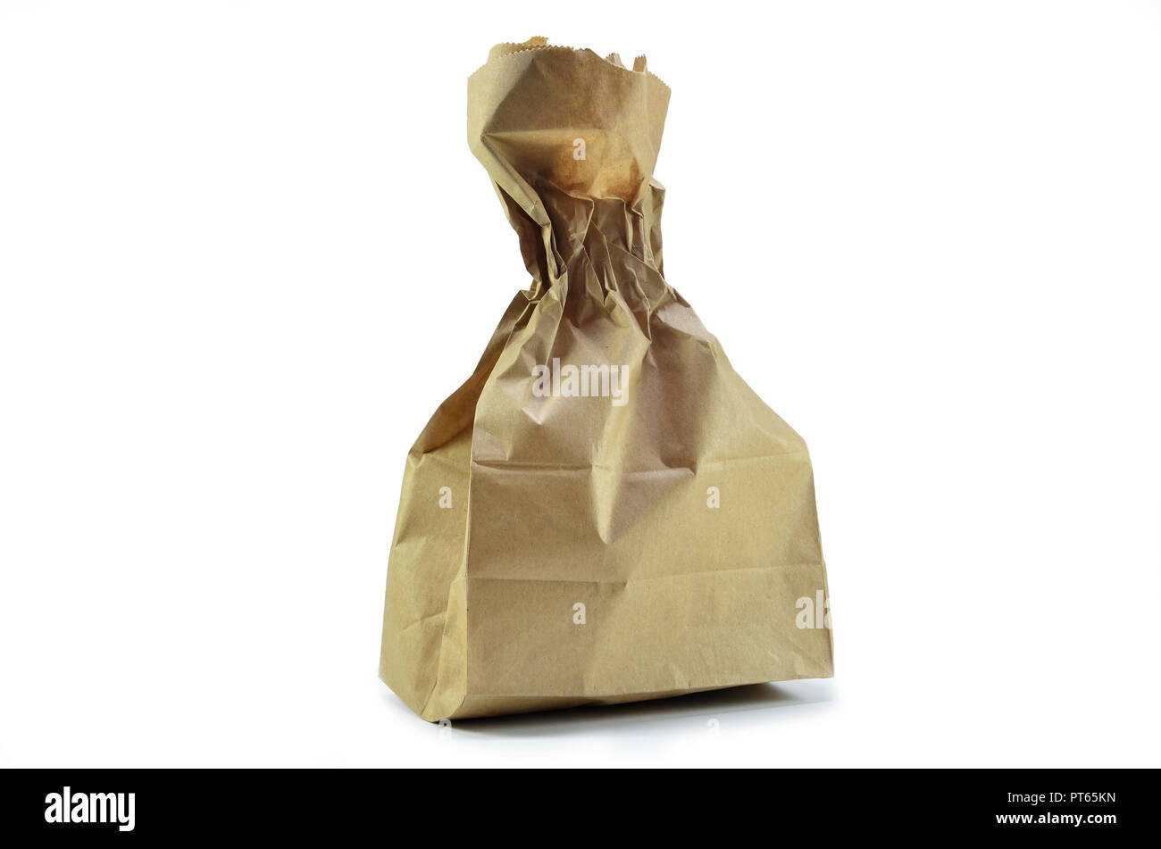 Brown paper package isolated on a white background Stock Photo - Alamy