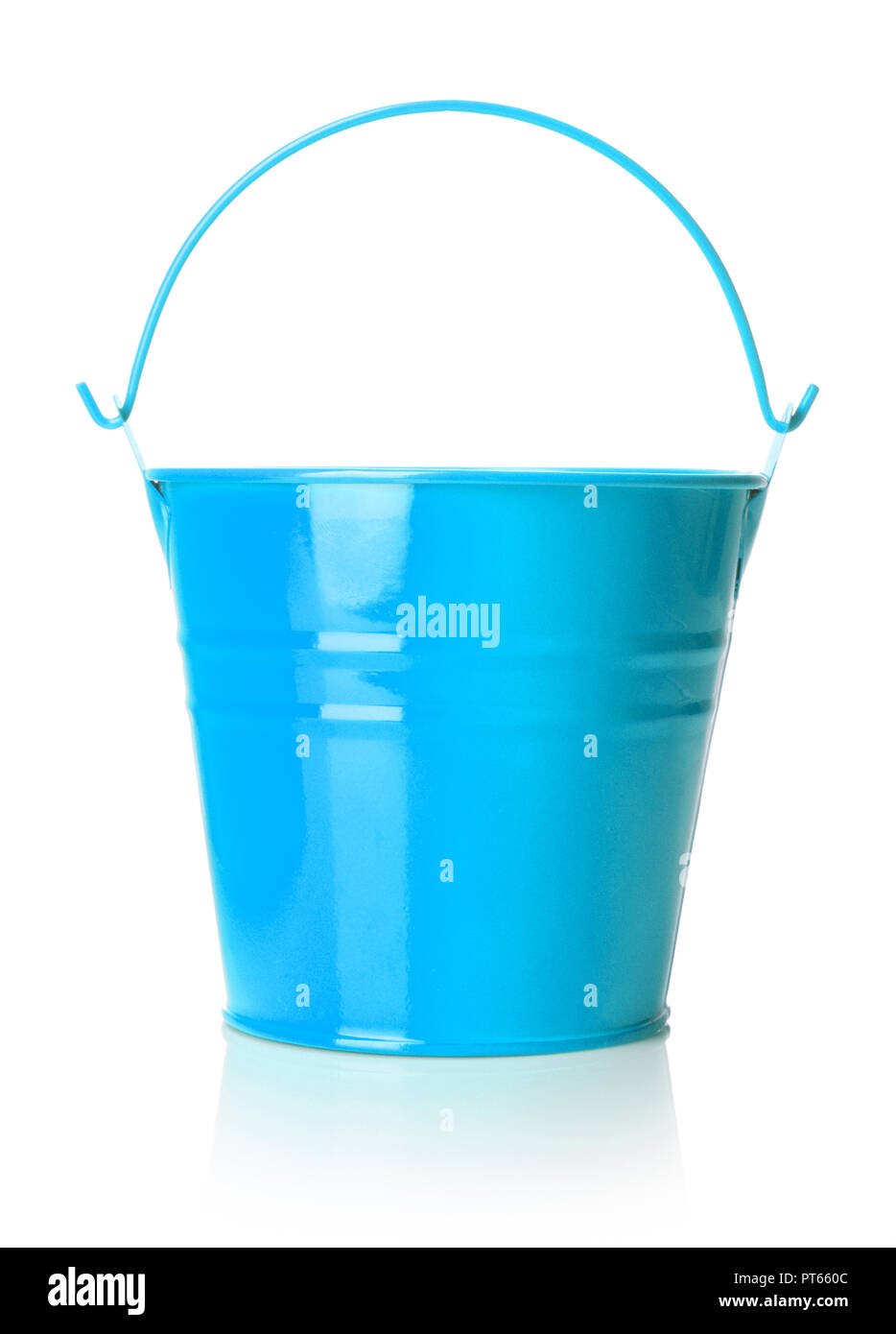 close-up view of light blue bucket on white background Stock Photo - Alamy
