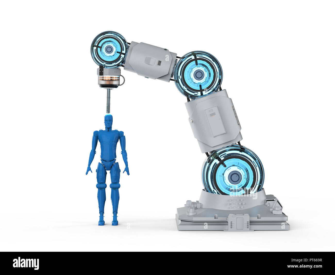 3d rendering 3d printer printing human figure on white background Stock ...