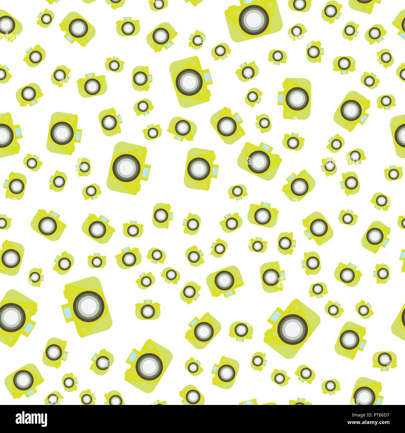 Vector illustration. Seamless pattern. Old-fashioned camera style flat ...