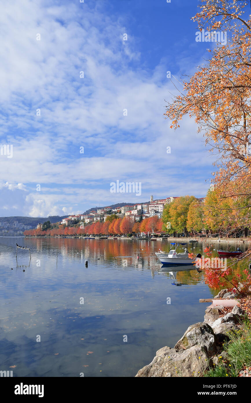 Autumn scene at Kastoria lake waterfront in Greece Stock Photo - Alamy