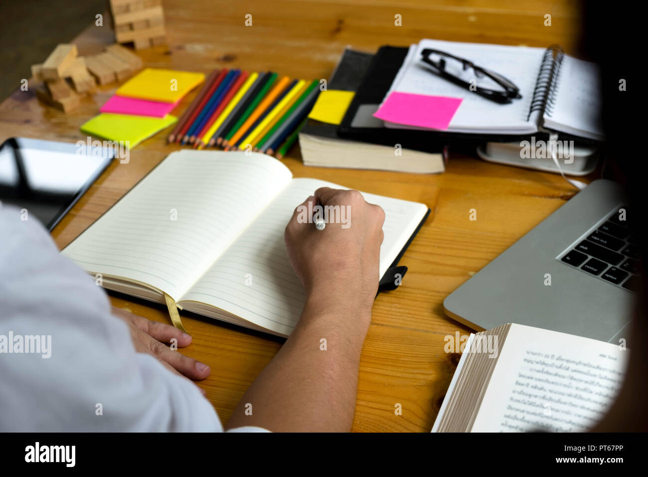 Students teaching and learning subject additional .Education concept ...