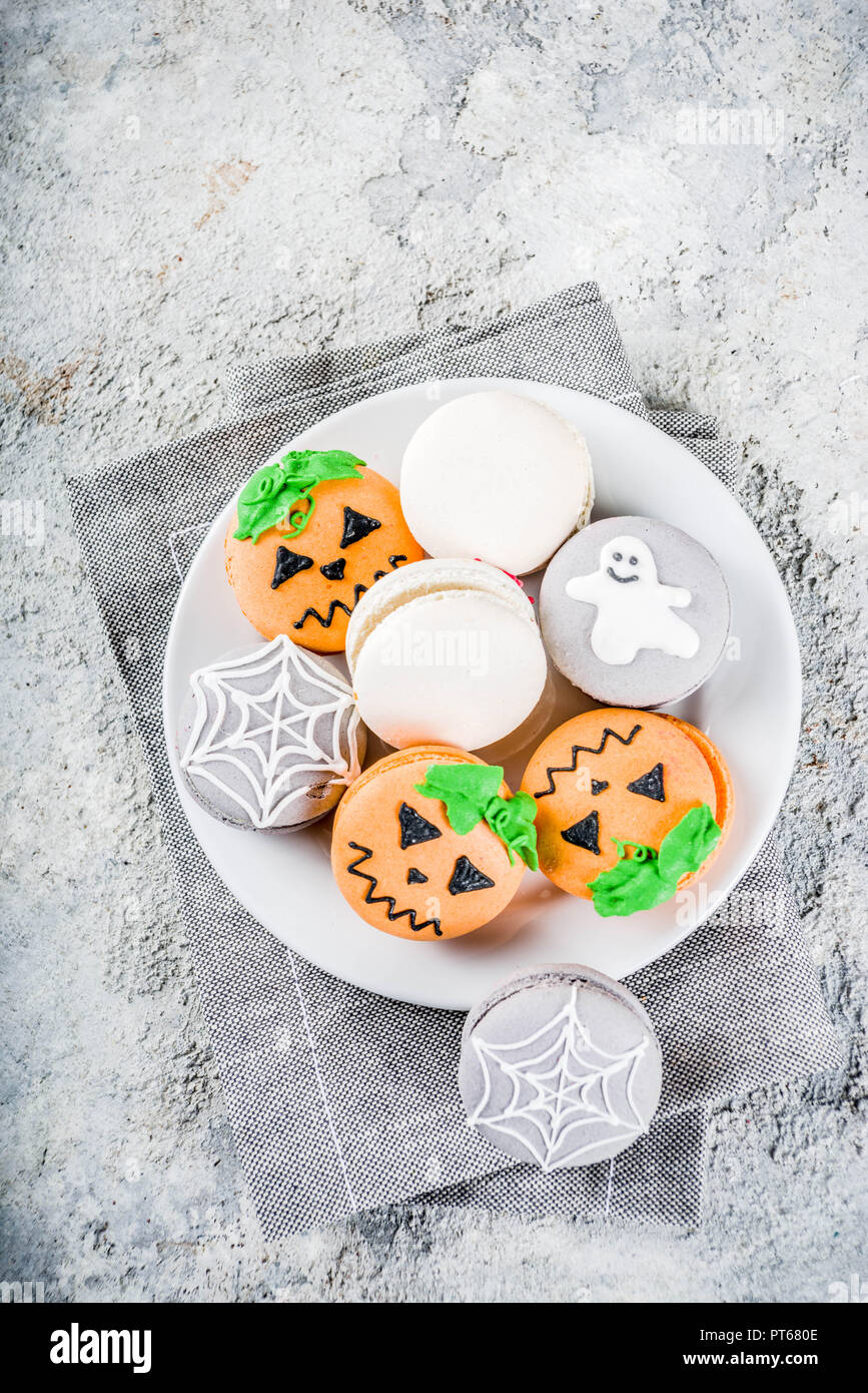 Creative idea for Halloween treats, funny macaron cookies decorated ...
