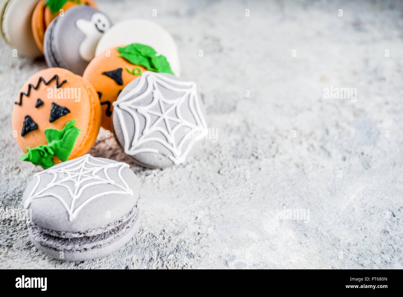 Creative idea for Halloween treats, funny macaron cookies decorated ...