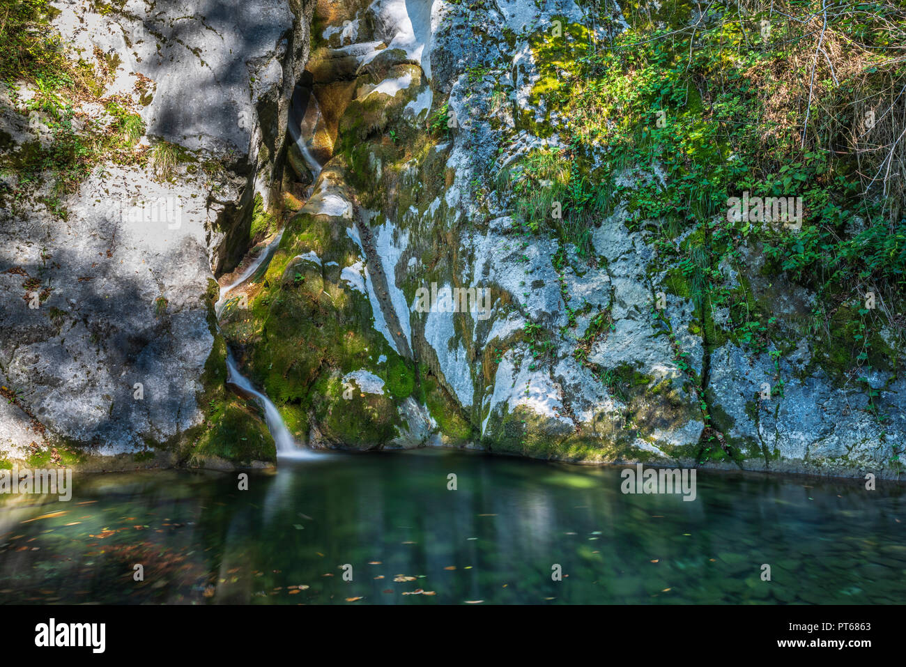 Montenars, Tulin waterfall. Orvenco stream Stock Photo - Alamy