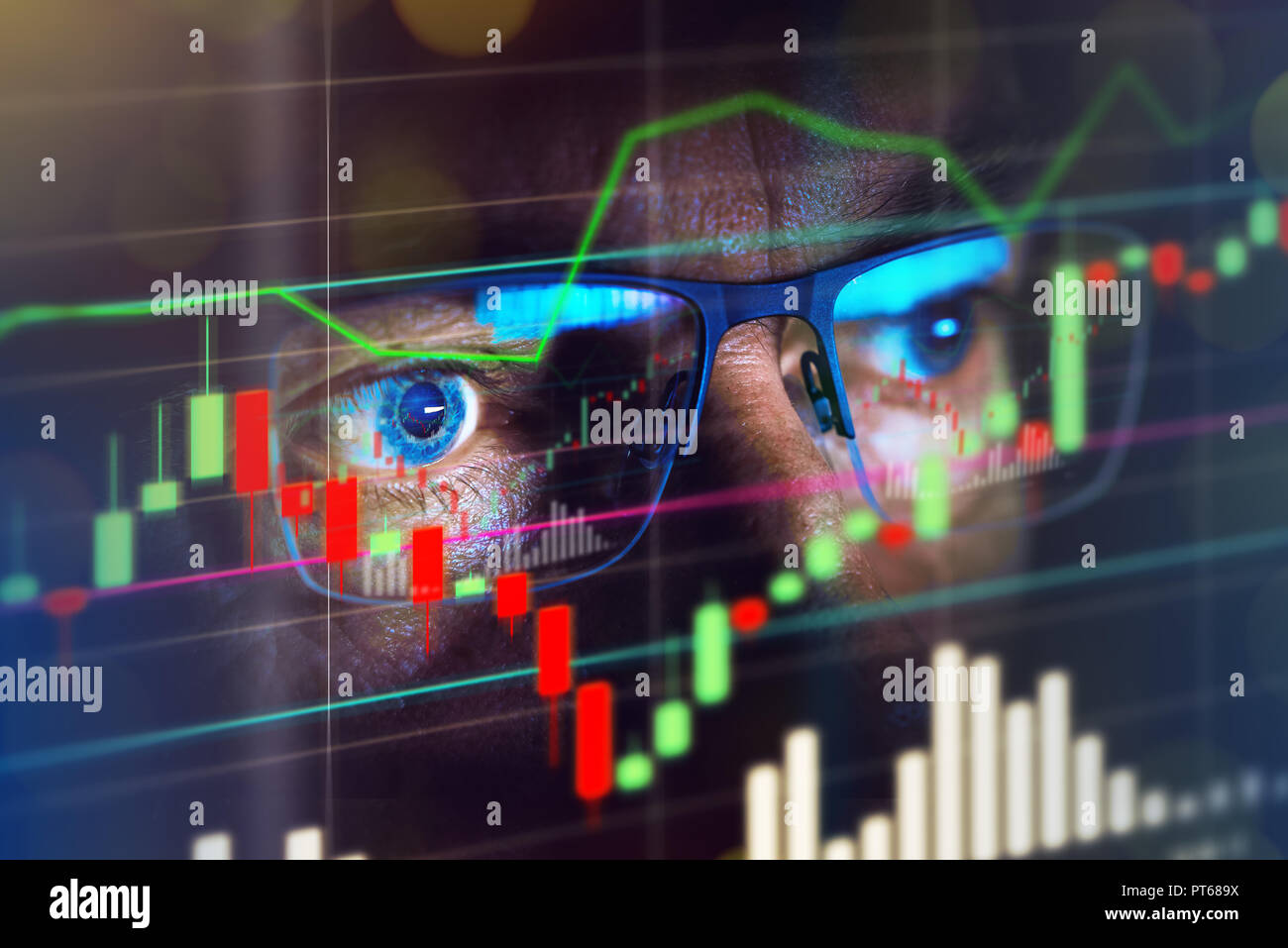 Stock market or forex trading graph and candlestick chart suitable for ...