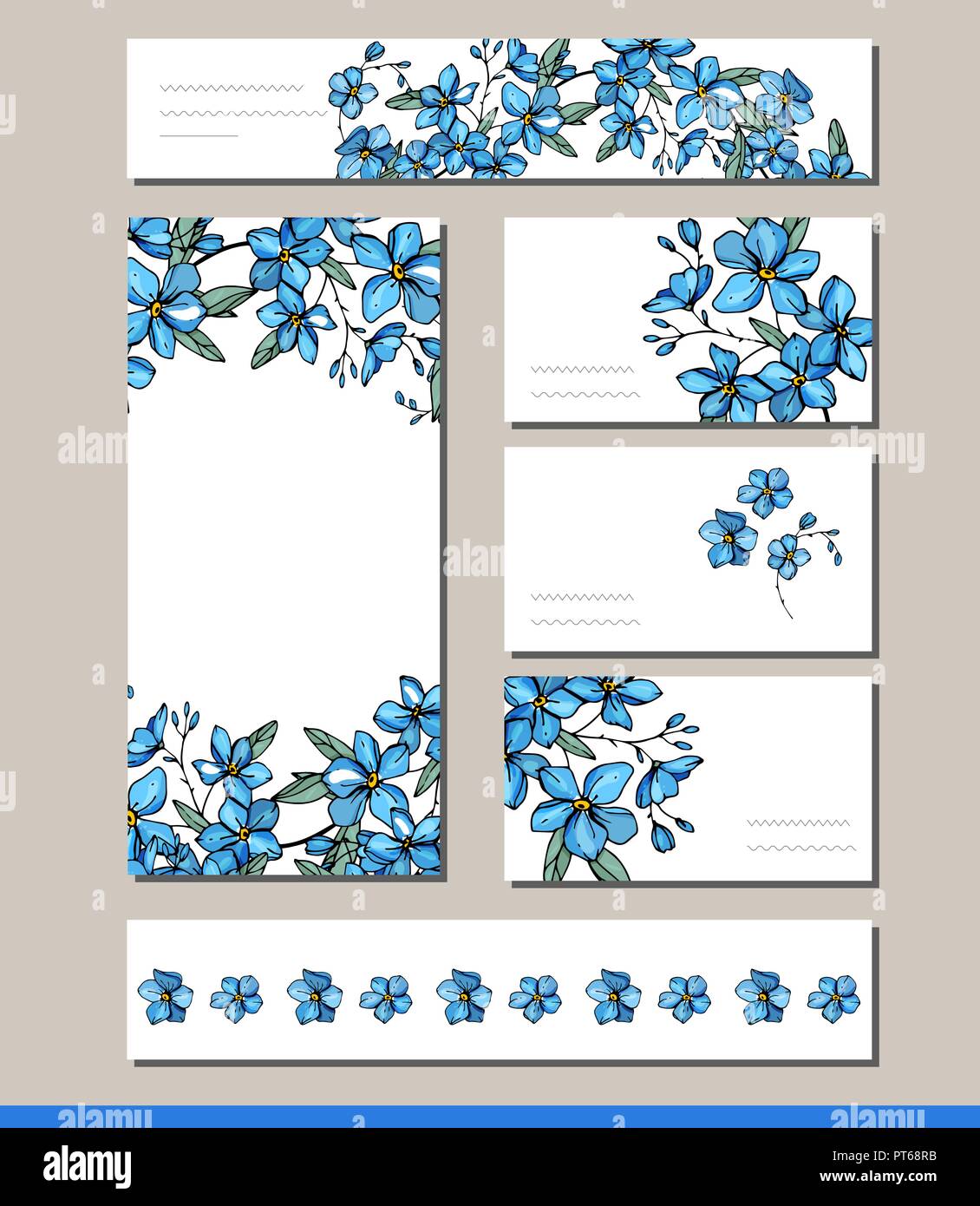 Blue forget me not flowers backdrop Stock Vector Images - Alamy