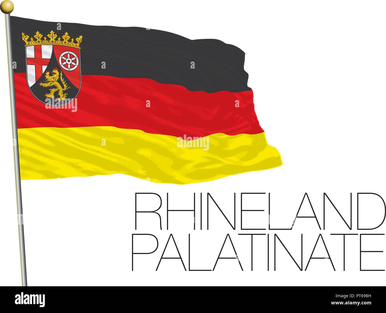 Rhineland Palatinate regional and lander flag, Germany, vector ...
